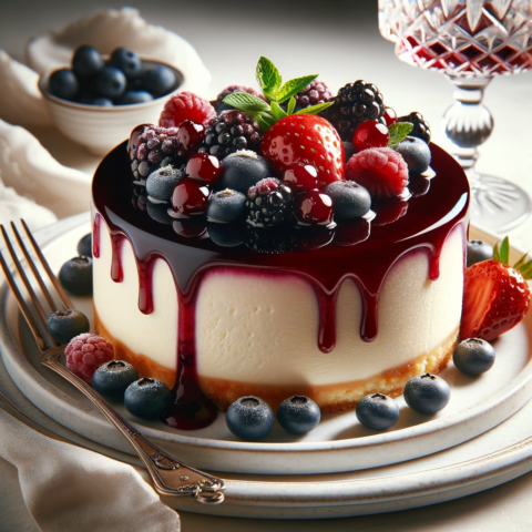 Cheesecake with Berry Compote Recipe - Berries Paradise