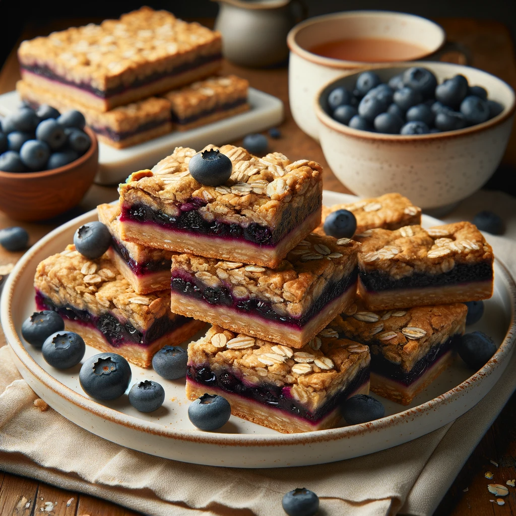 Oat Bars with Blueberry Filling - The perfect snack - Berries Paradise