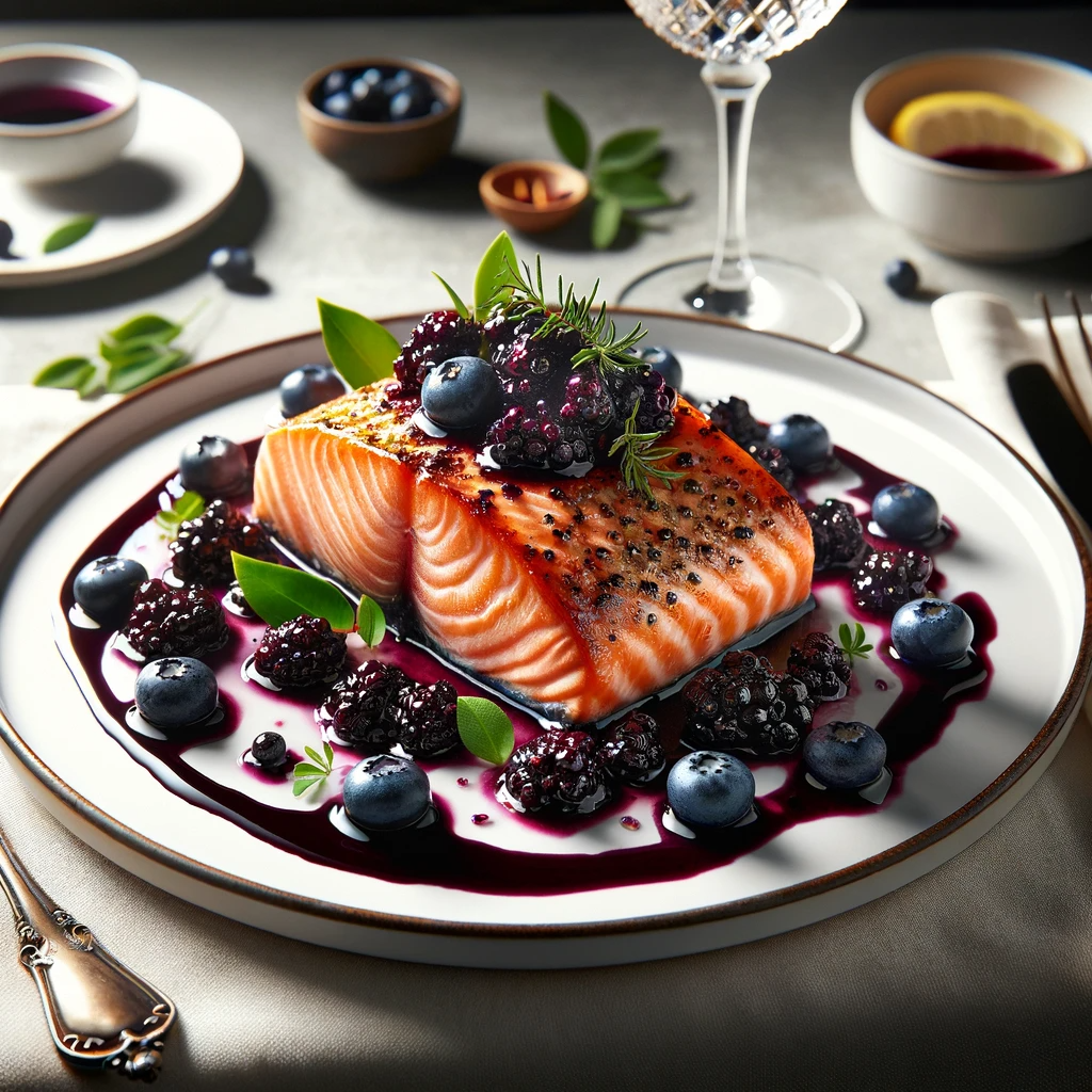 Salmon with Blueberry Gastrique Recipe: A Special Delight! - Berries ...