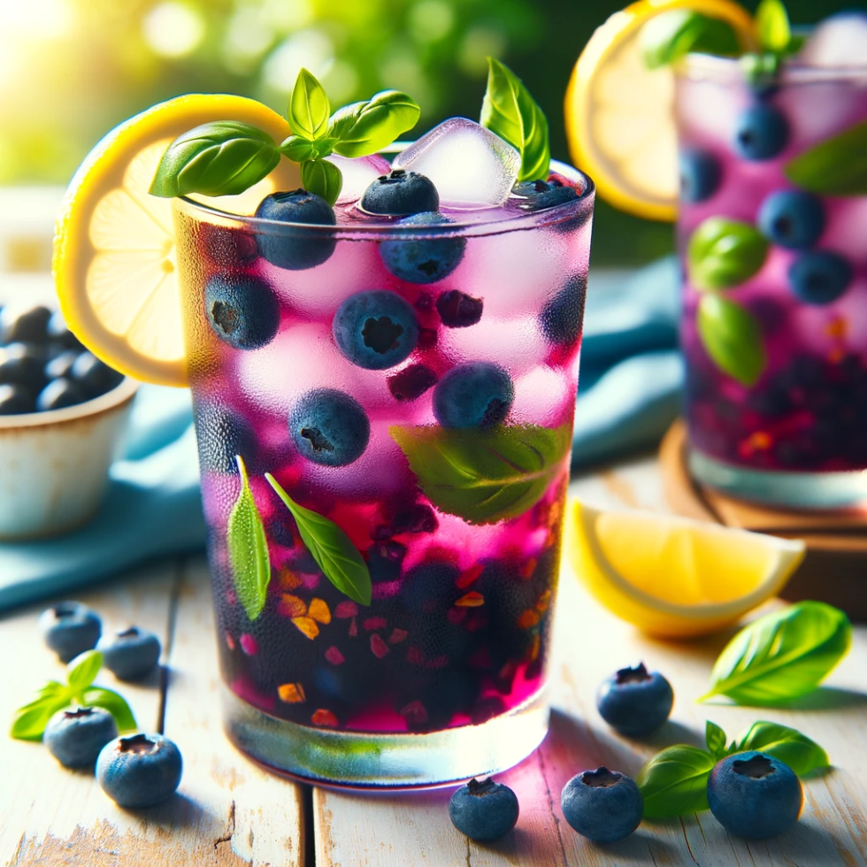 Blueberry Basil Lemonade Recipe - Unique flavor - Berries Paradise