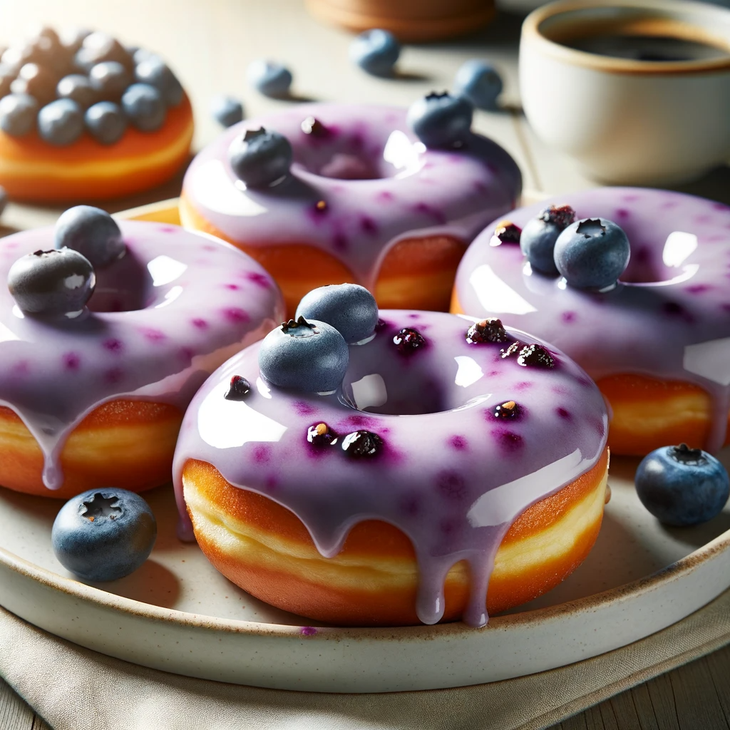 Blueberry and Maple Glazed Donuts Recipe - Easy to make - Berries Paradise
