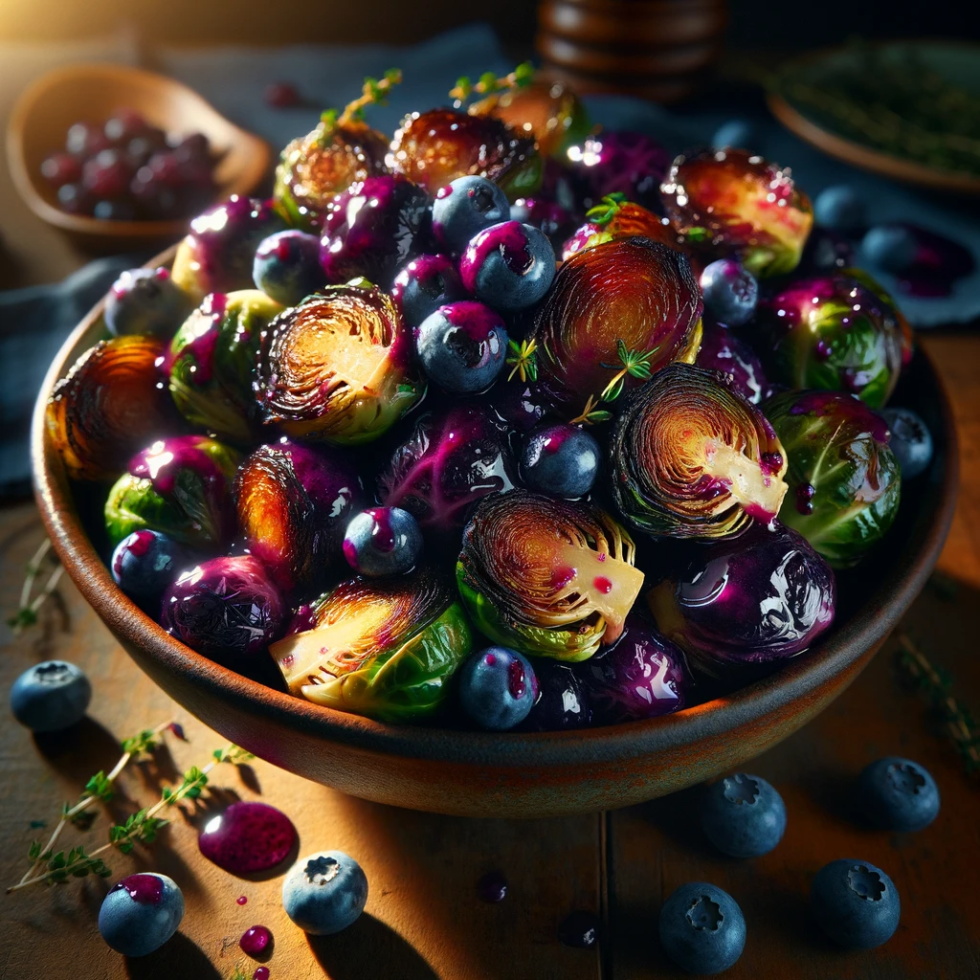 Blueberry and Maple Glazed Brussels Sprouts - Delectable recipe ...